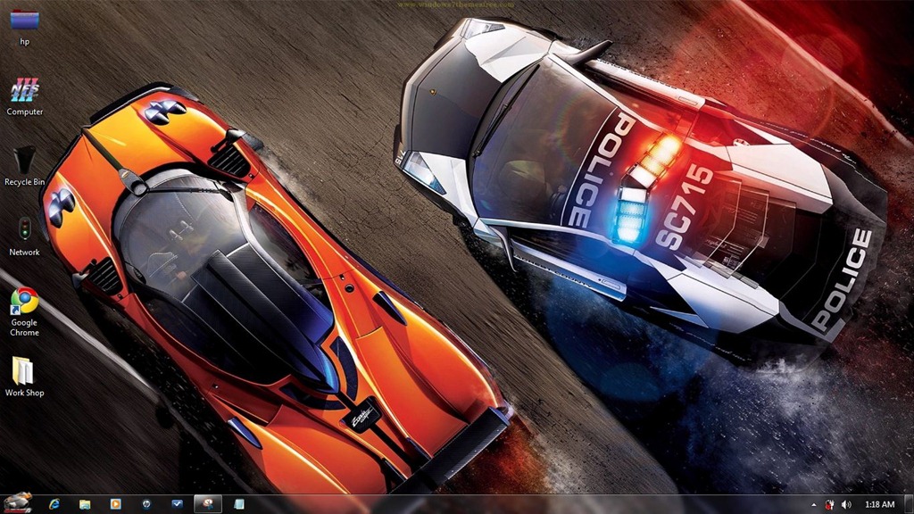 Free Download NFS Hot Pursuit Windows 7 Theme | Zona Cacing